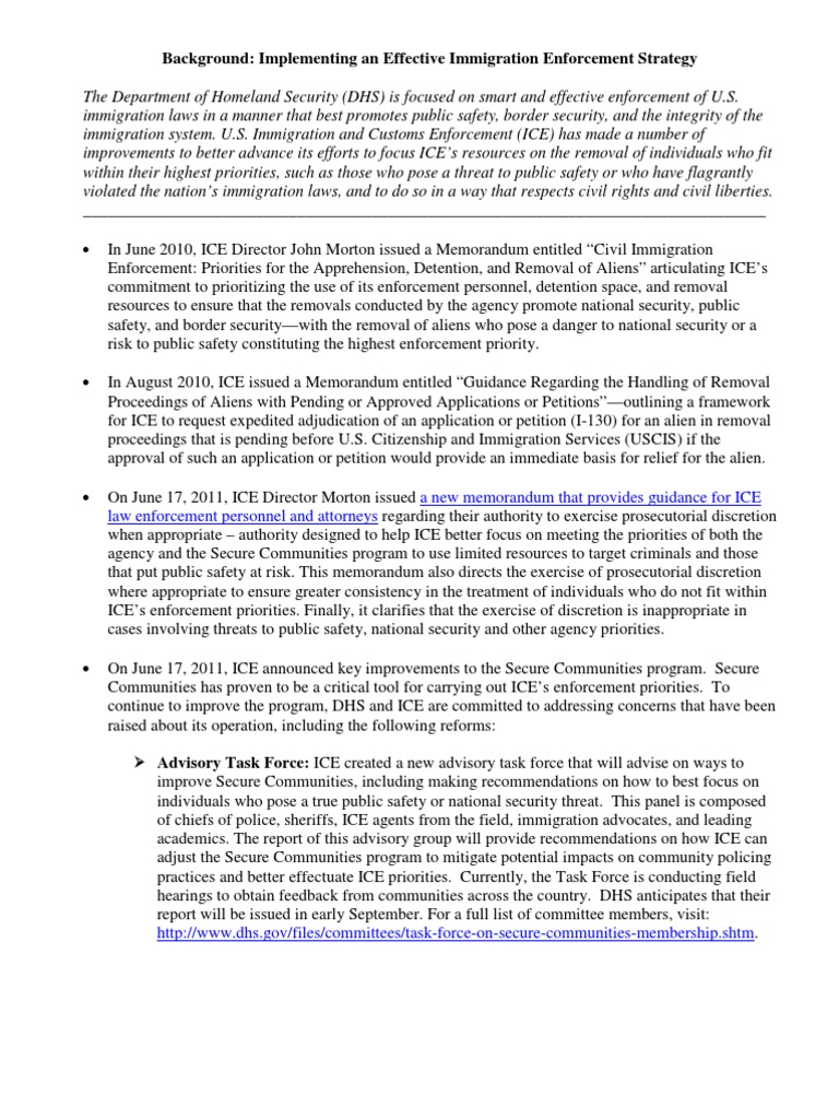 ICE's Deportation Guidelines | PDF | Secure Communities And ...