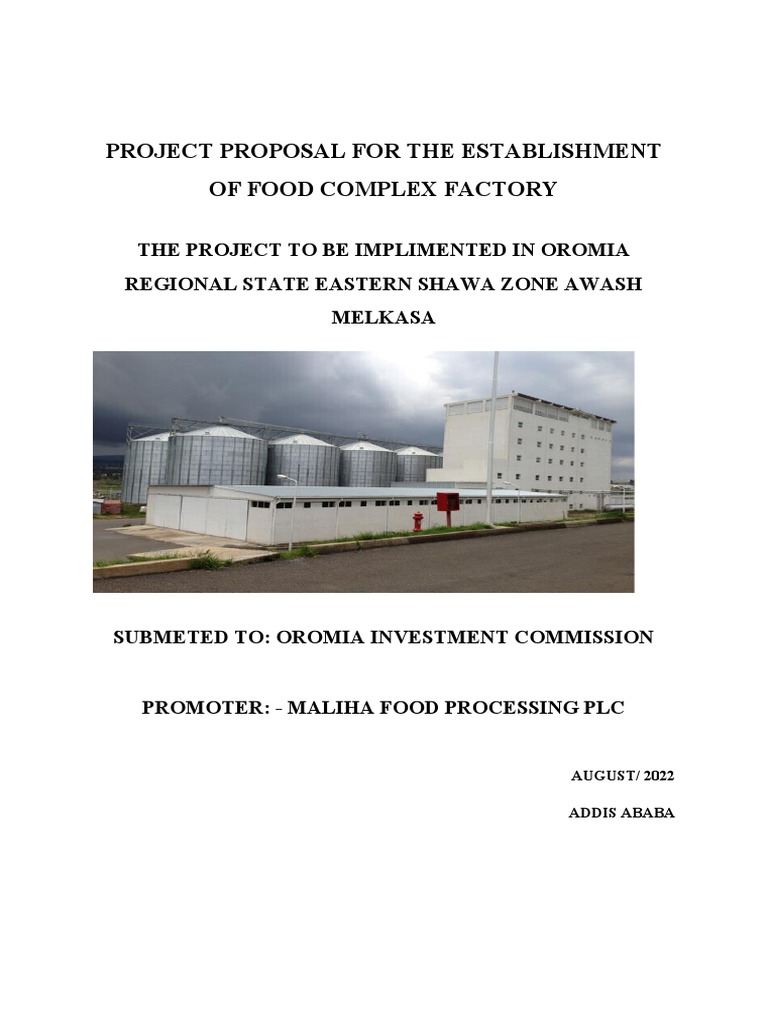 Food Complex Factory Proposal Oromia | PDF | Pasta | Flour