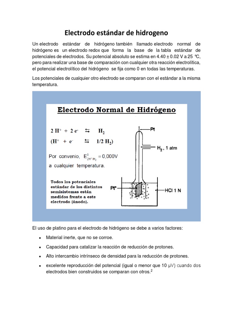 Electrodo Estandar de Hidrogeno | PDF | Ciencia y matemáticas