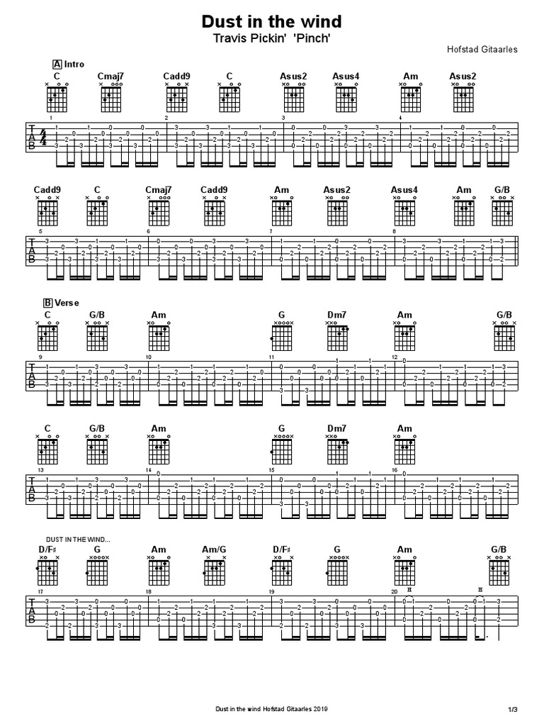 Dust in the Wind Guitar Tab PDF | PDF