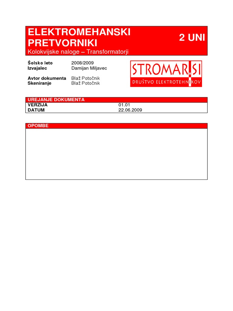 Transformatorji | PDF