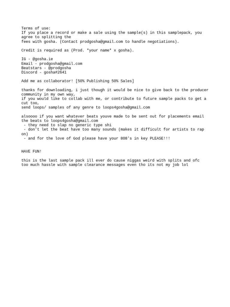 (Terms of Use) Must Read! (Pretty Please) | PDF