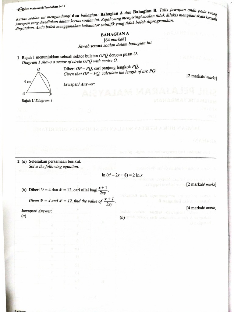 Add Maths Set 1 Paper 1 | PDF
