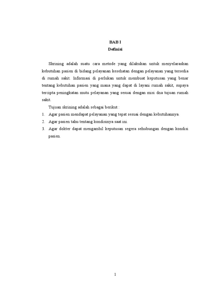 1 Panduan Skring Pasien | PDF