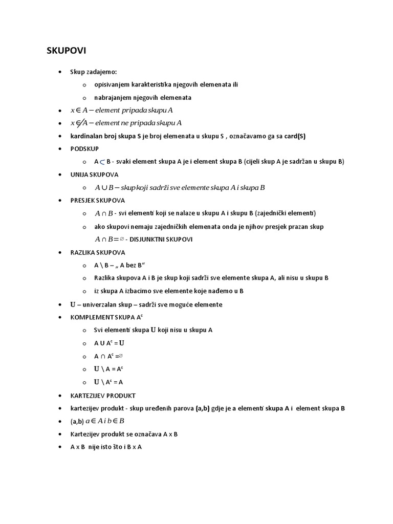 SKUPOVI I KOMBINATORIKA | PDF