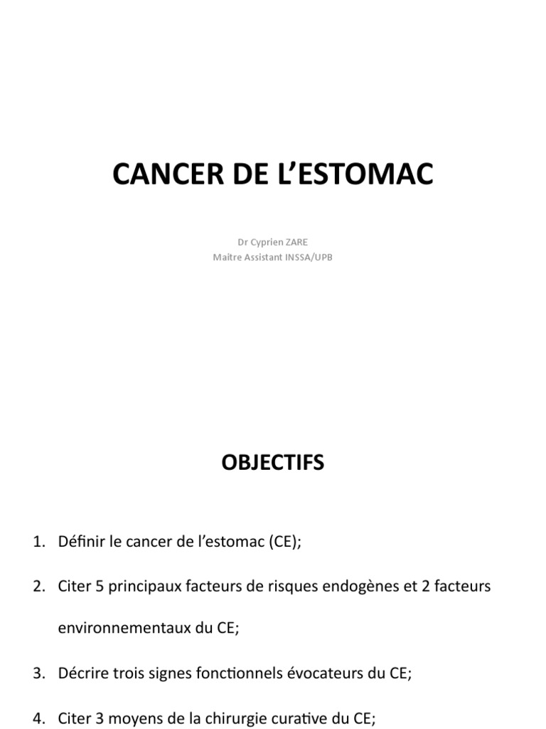 Classification et diagnostic du cancer gastrique | PDF | Cancer | Métastase