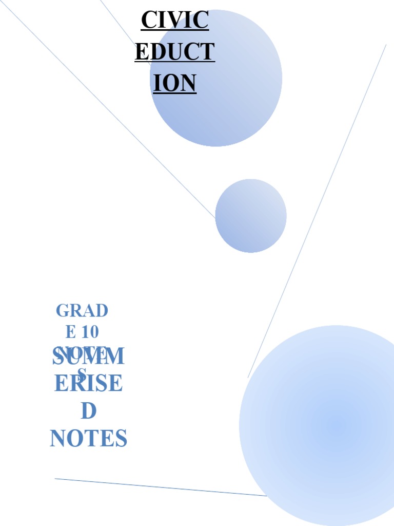 Civic Education G10 Notes | PDF | Cost Of Living | Citizenship