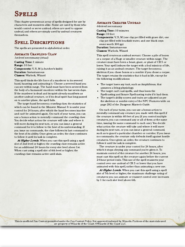 Libris Mortis 5e - Spells | PDF | Magician (Fantasy) | Blood Vessel