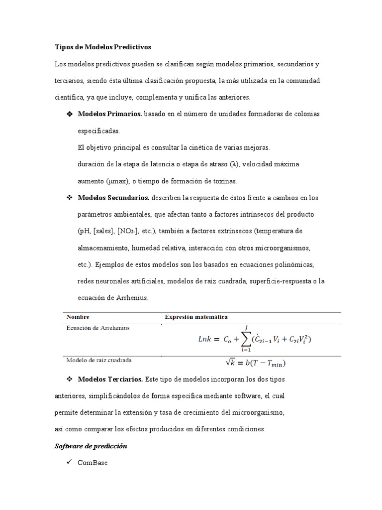 Tipos de Modelos Predictivos | PDF | Análisis de Riesgo y Puntos ...