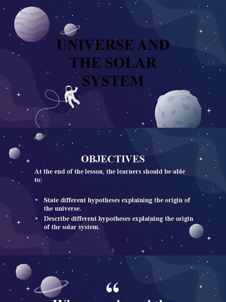 Universe and The Solar System | PDF | Universe | Earth