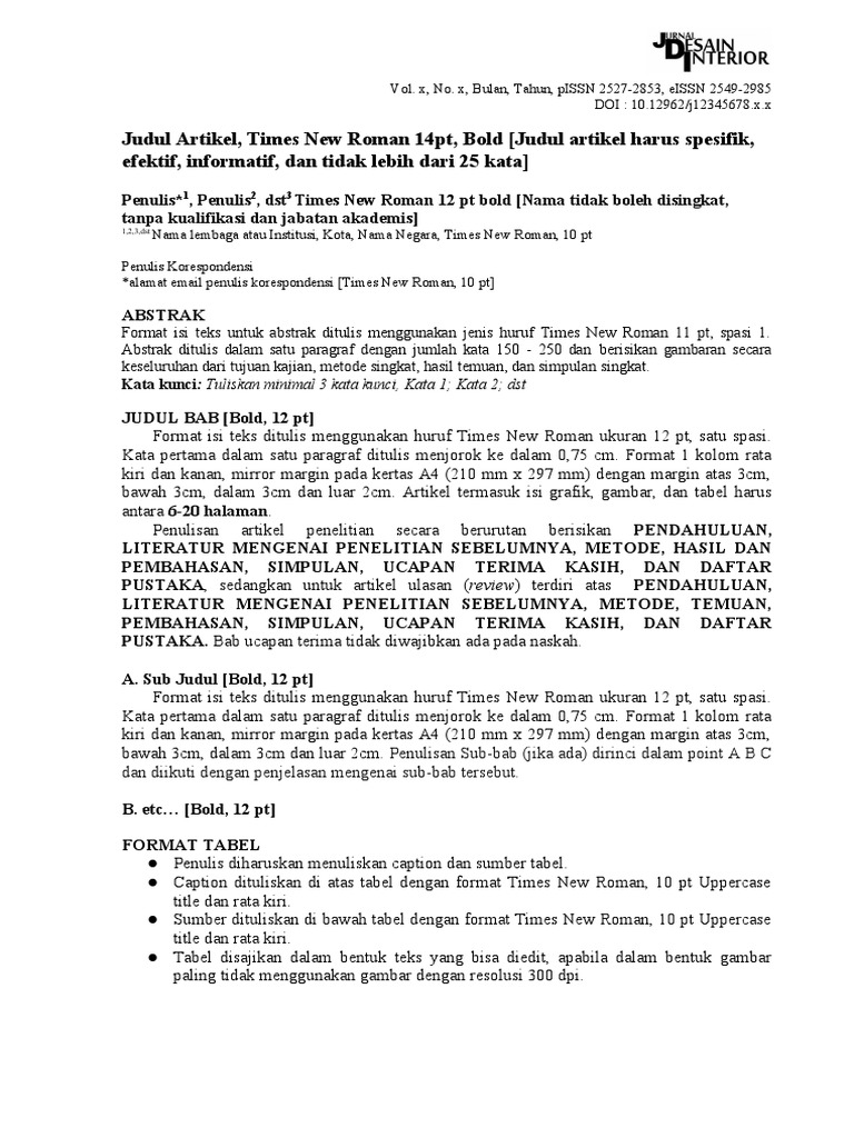 Manuscript Template Id Pdf