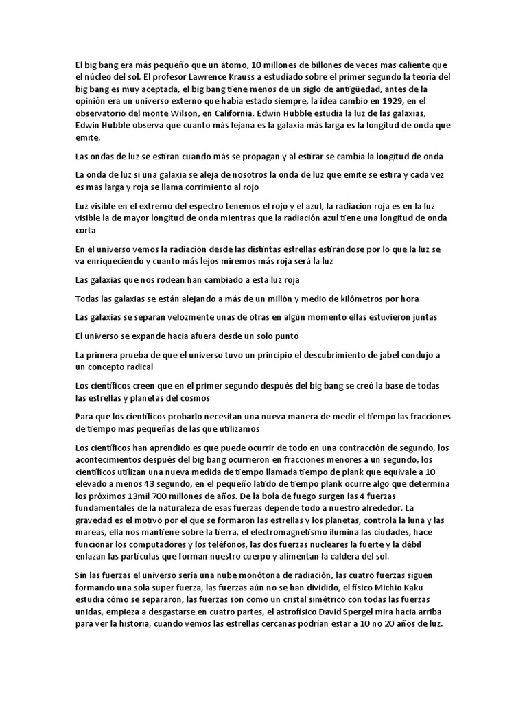 El Big Bang | PDF | Universo | Big Bang El Big Bang | PDF | Universo | Big Bang