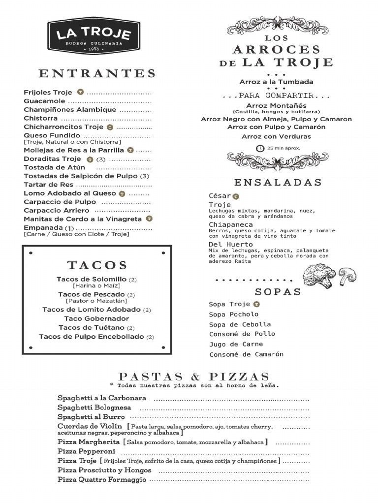 La Troje Menú | PDF