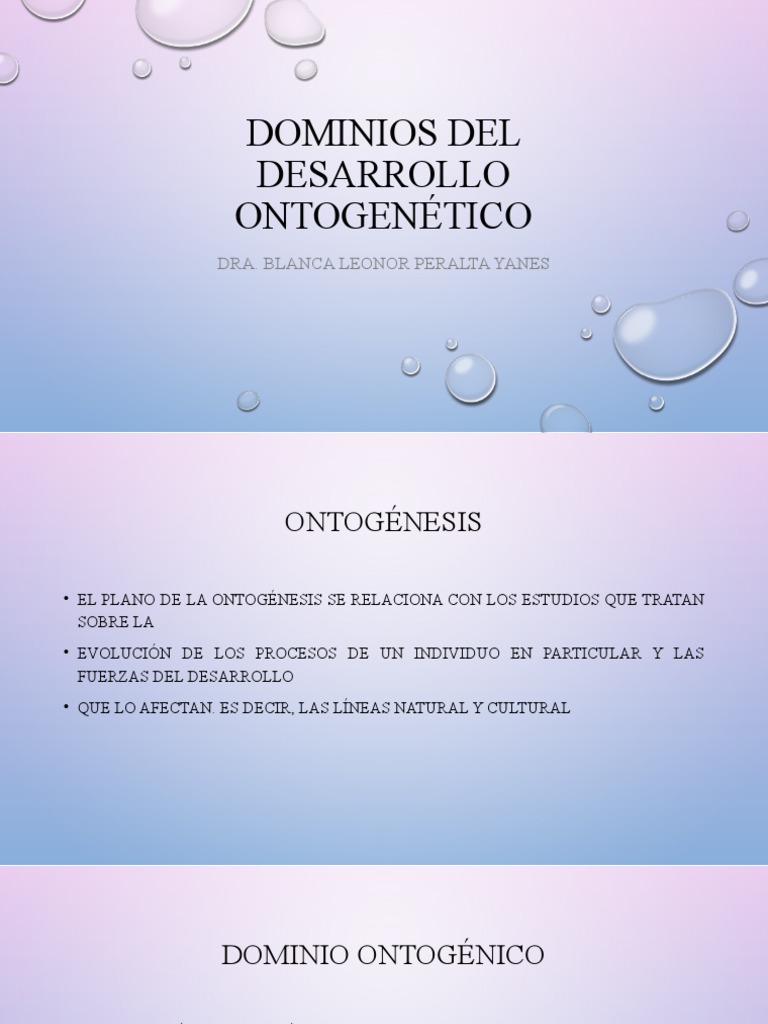 Dominios Del Desarrollo Ontogenético | PDF