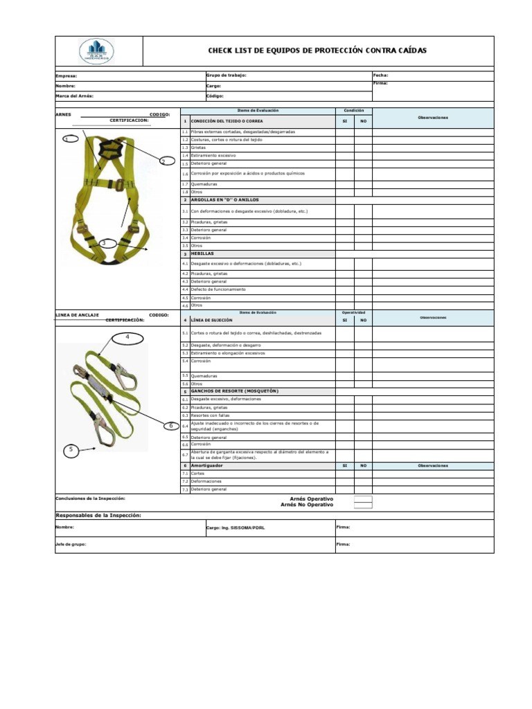 Check List de Arnés 1 | PDF | Ingeniería mecánica