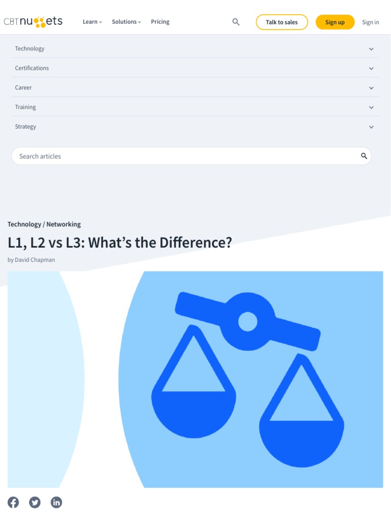 L1, L2 Vs L3 - What's The Difference - CBT Nuggets | PDF | Osi Model | Computer Network
