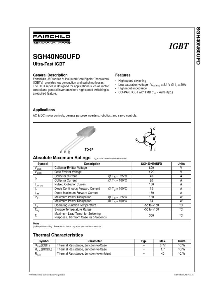 G40N60 | PDF | Diode | Manufactured Goods