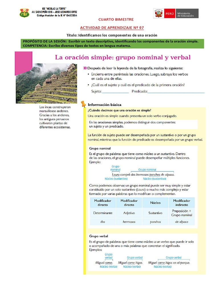 La Oracion Simple | PDF