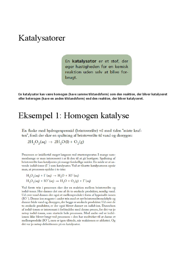 Katalysatorer | PDF