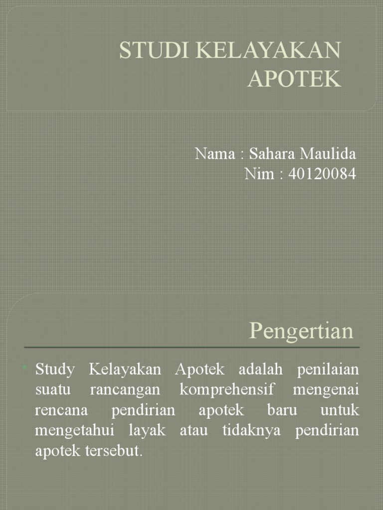 Studi Kelayakan Apotek | PDF | Kesehatan Holistik