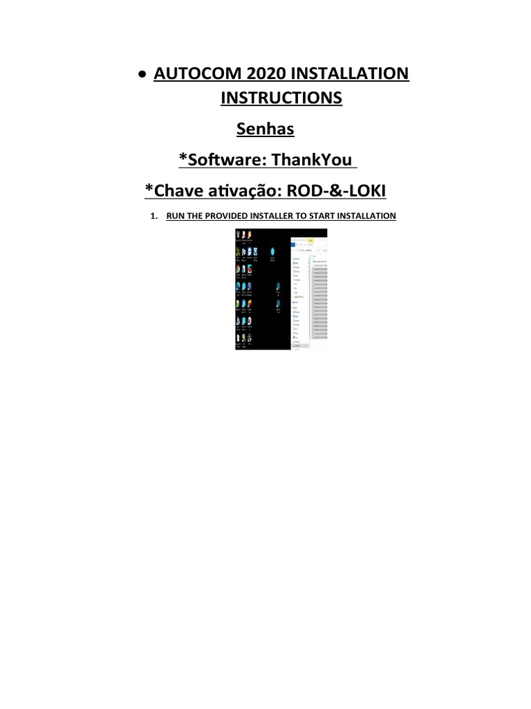 Step-by-step installation instructions for AUTCOM 2020 software ...