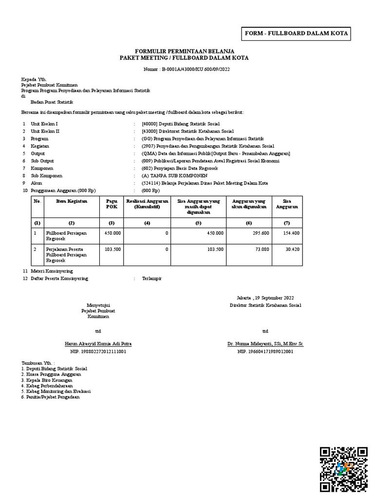 2022 Regsosek FP Contoh Konsi DK | PDF