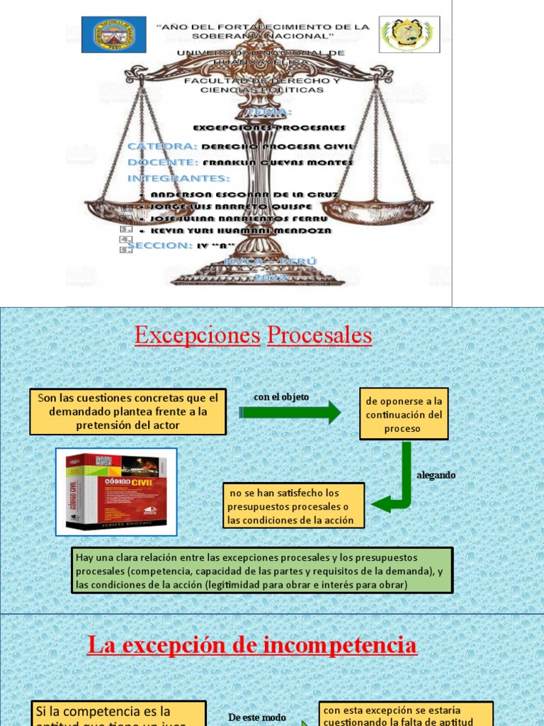 Excepciones Procesales | PDF | Ley procesal | Demanda judicial