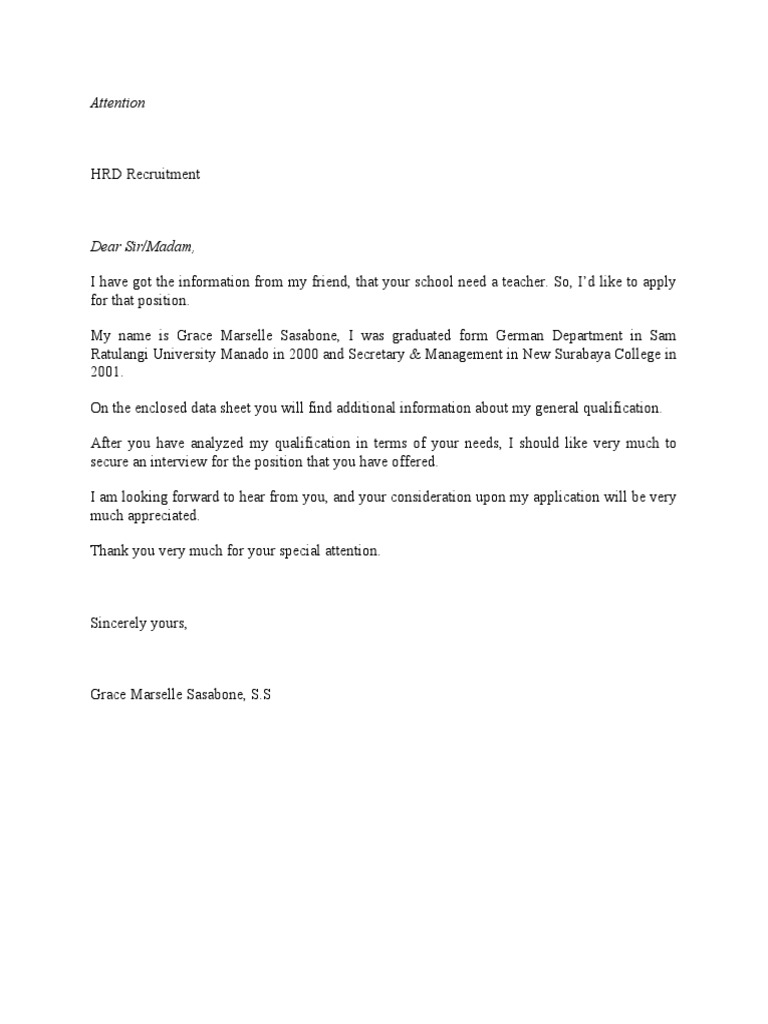 Application Letter | PDF