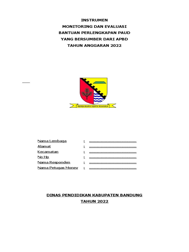Format Monev Sarana | PDF
