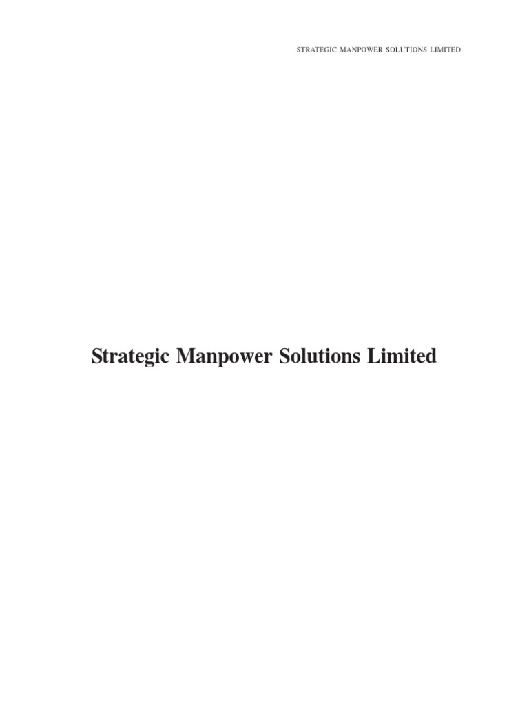 Strategic Manpower Solutions Limited | PDF | Audit | Financial Audit