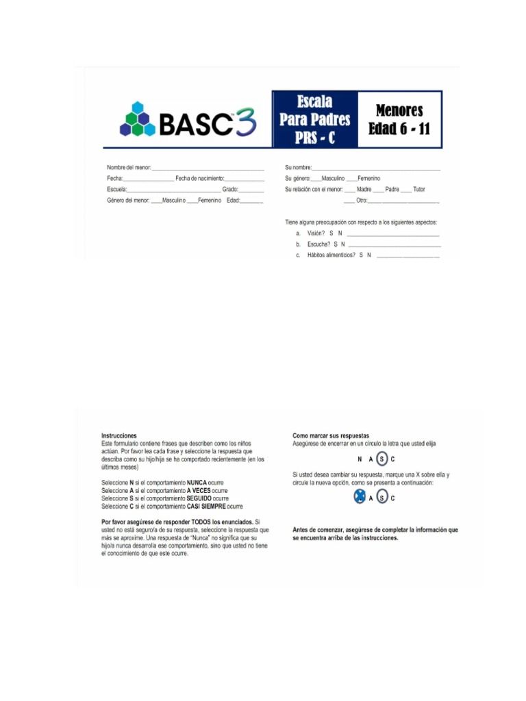 Basc 3 Escala para Padres | PDF