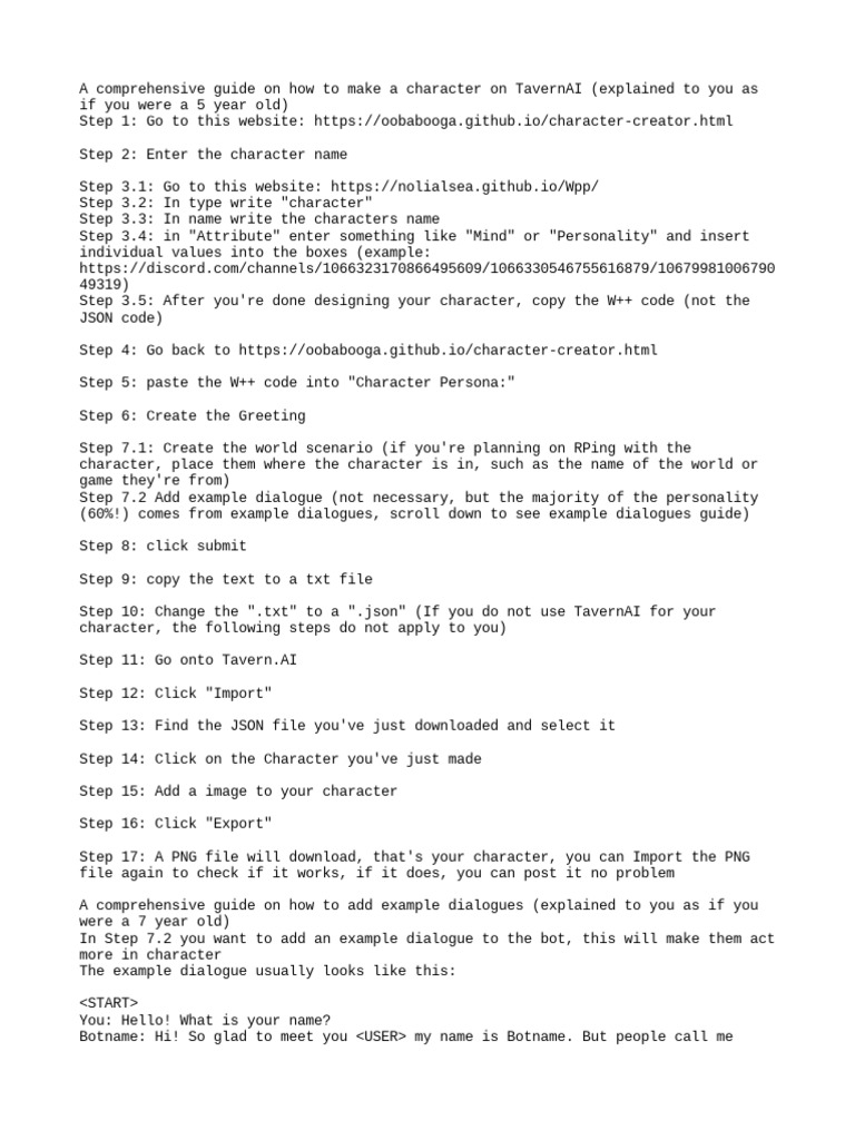 Character Creation Guide | PDF | Software Development | Software Engineering