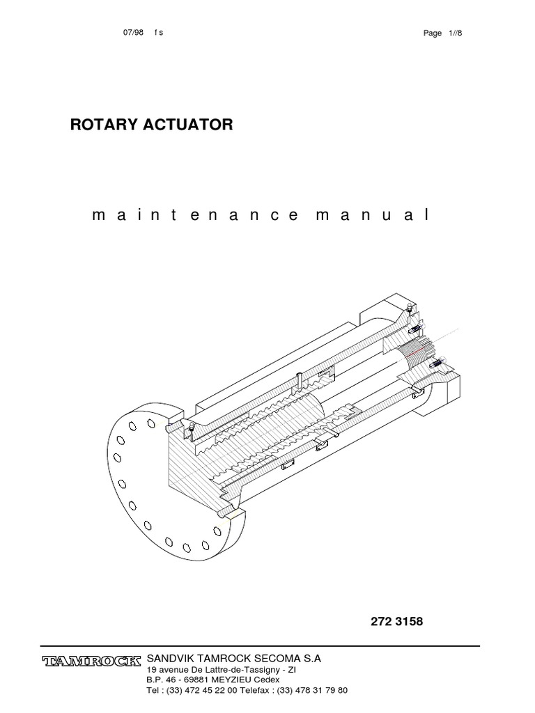 Maintenance Manual for Rotary Actuator: Safety Instructions, Operating ...