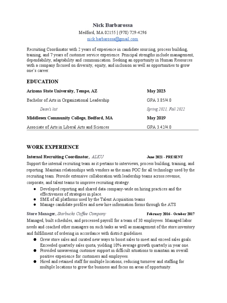 2022 Resume1 | PDF