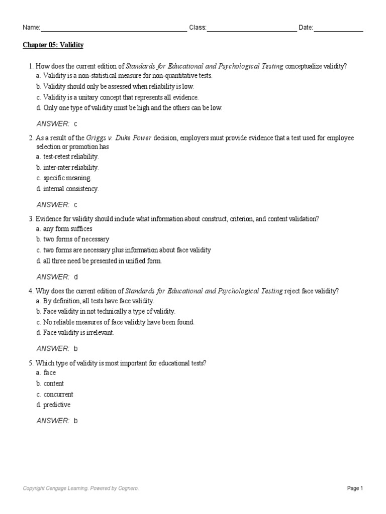 Chapter 05 Validity | PDF | Validity (Statistics) | Graduate Record Examinations
