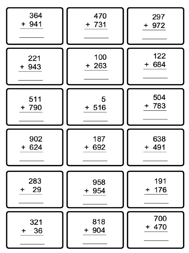 Sumas 3 Dígitos | PDF