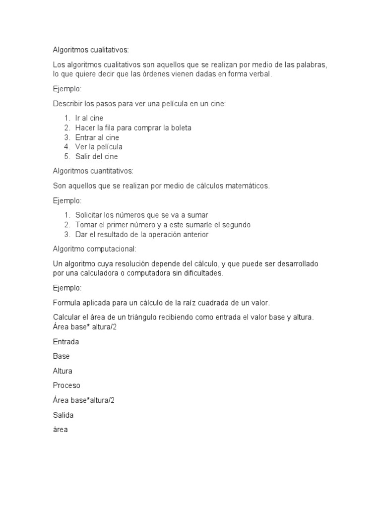 Tipos de Algoritmos: Una Guía Básica | PDF