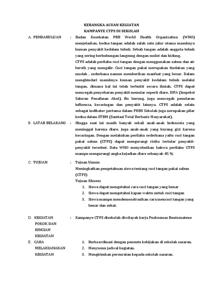 Kak Kampanye CTPS Di Sekolah | PDF