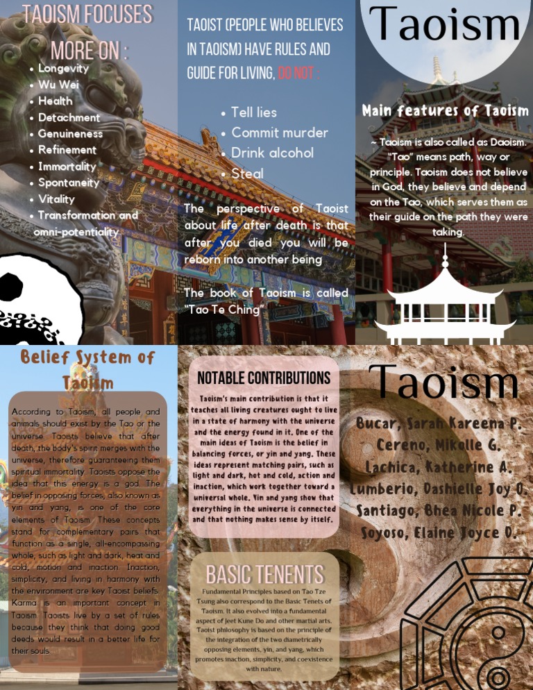 Taoism Brochure | PDF | Tao | Philosophical Theories