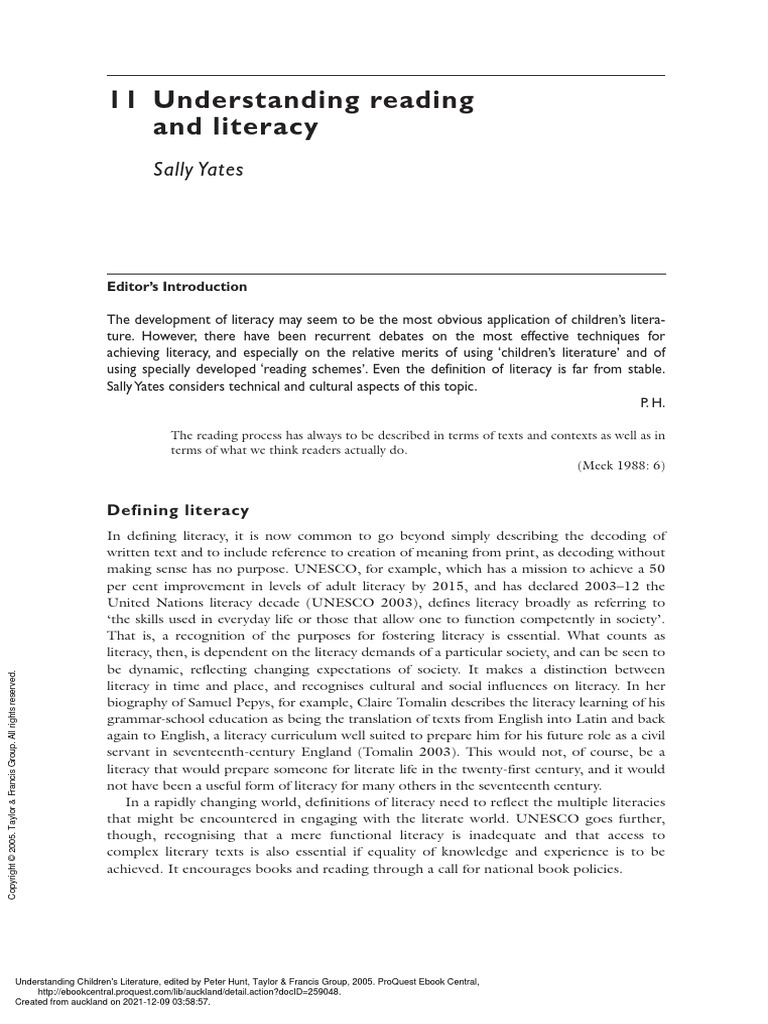 Understanding Children's Literature - (11 Understanding Reading and Literacy) | PDF | Literacy ...