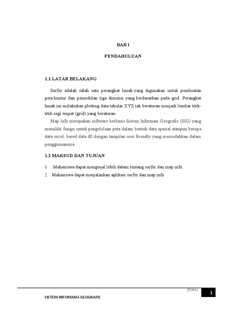 Makalah Surfer Dan Map Info | PDF