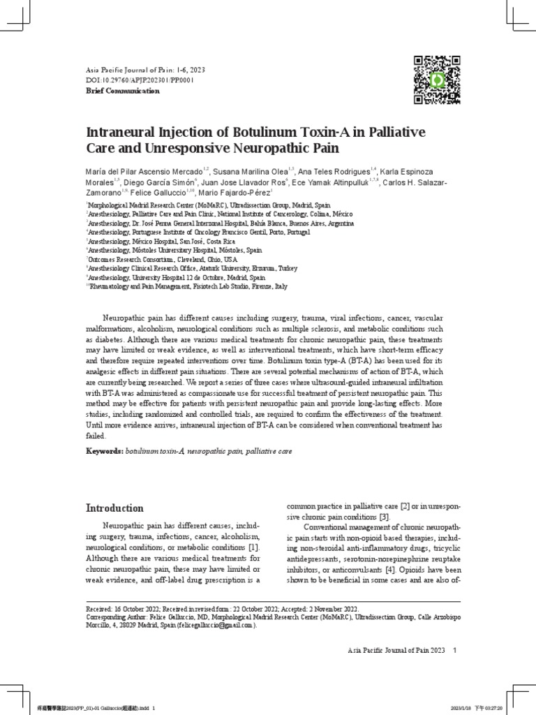 APJP2023 (PP 01) - 01 Galluccio | PDF | Pain | Pain Management