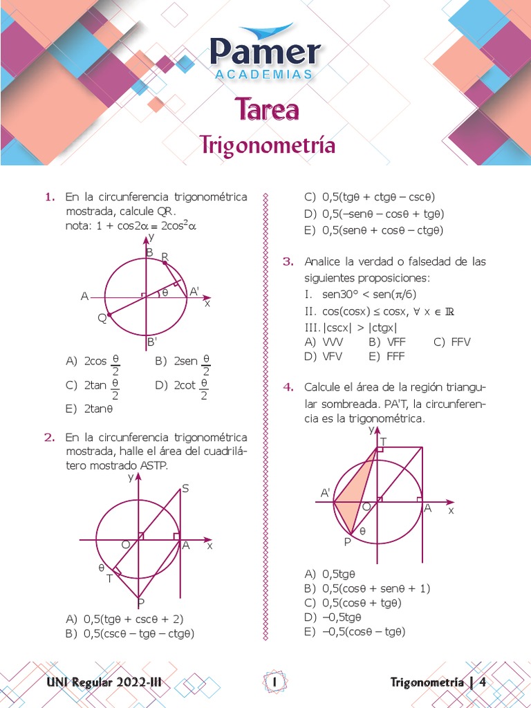 Tarea de Trigo | PDF | Trigonometría | Grupos de mentiras