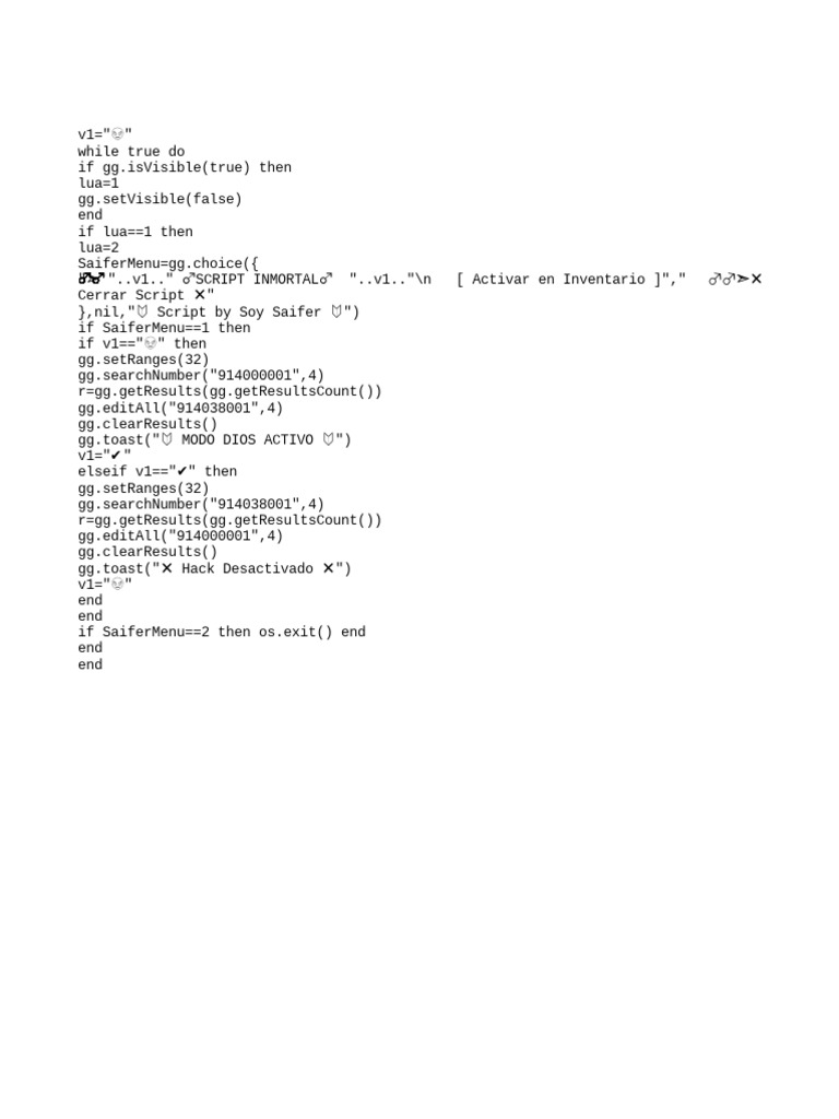 Hack Inmortal.saifer.lua | PDF