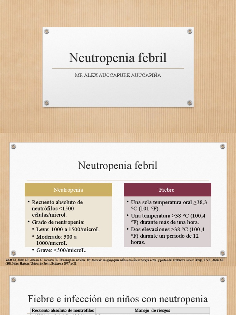 Neutropenia Febril en Niños: Manejo y Tratamiento | PDF | Neumonía ...