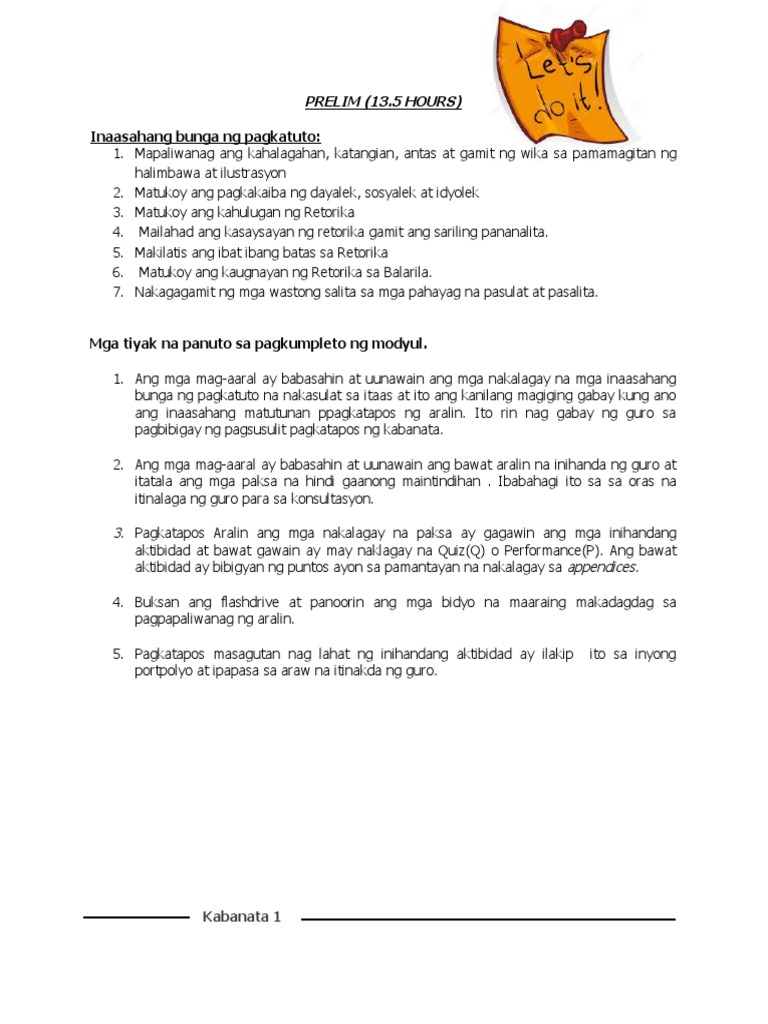 Masining Na Pagpapahayag Lesson 1 | PDF