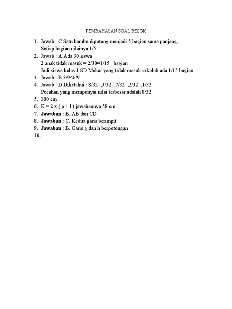 Pembahasan Soal Besok | PDF