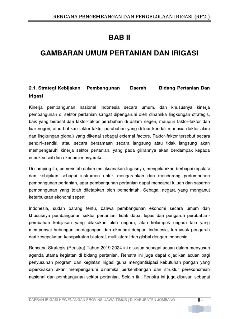 003.1.RP2I.04.Bab 2 Gambaran Umum Pertanian dan Irigasi | PDF