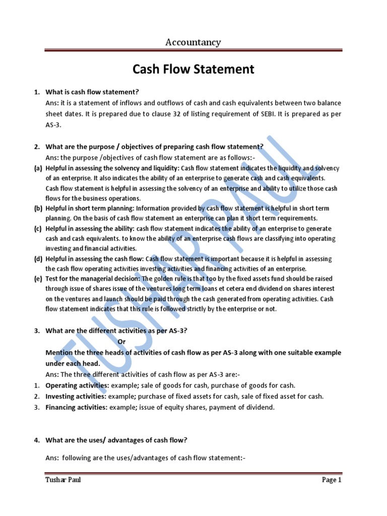 Cash Flow Statement | PDF | Cash Flow Statement | Equity (Finance)