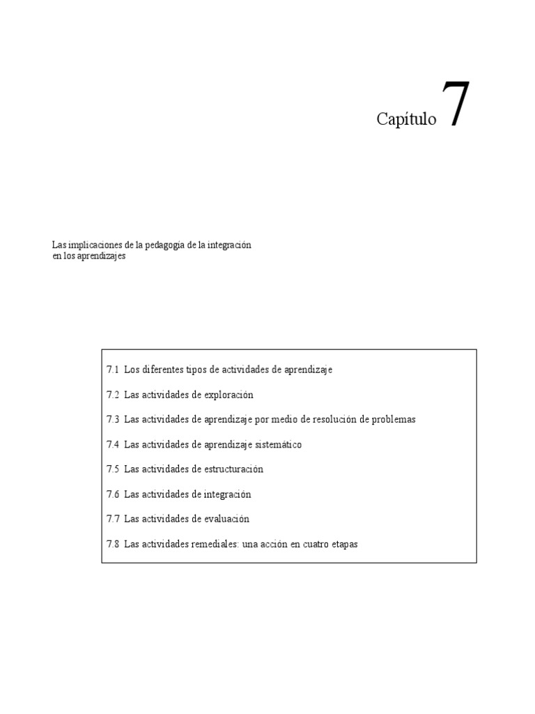 Capitulo 7pedagogi Ade La Integracion | PDF | Aprendizaje | Enseñando